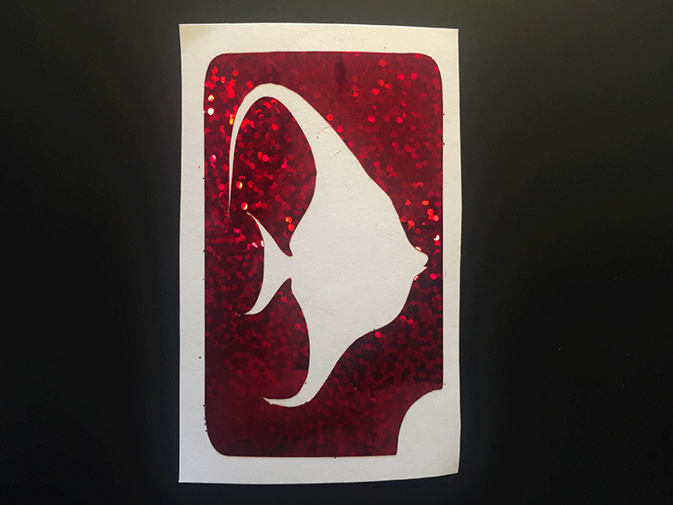 Stencil 25 Angle Fish (Packet of 5) - Glitter Tattoo Stencils